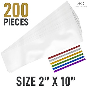 Simple Craft 200 Pack Candy Treat Cellophane bags - 8x10 Thick Plastic Candy Bags With Ties For Goodie Bags - Clear Cellophane Treat Bags For Candy, Cookies & Pastries (8''x10'')