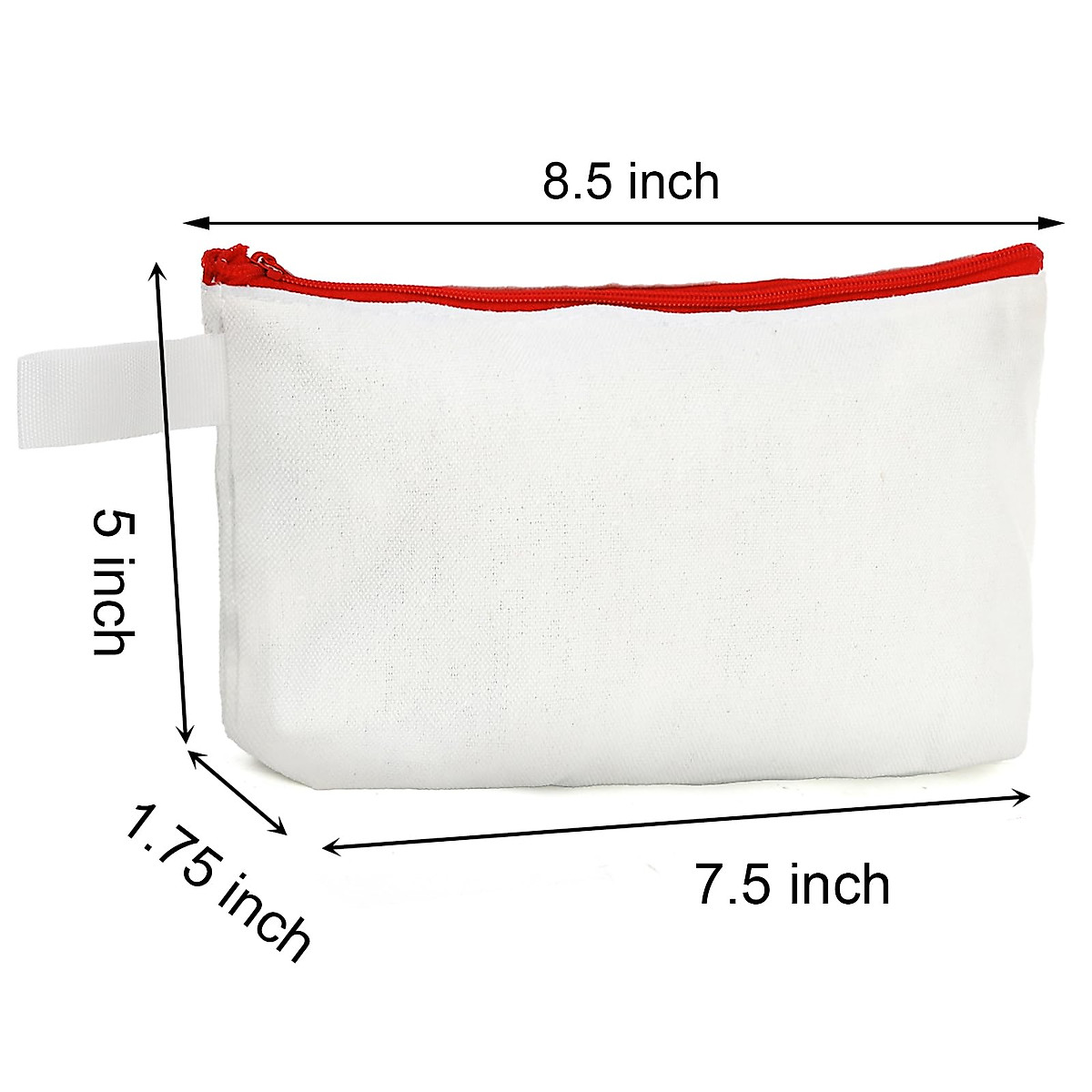 yarlung 20 Pack Canvas Makeup Bags, Blank DIY Crafts Zipper Pouch Multipurpose Pencil Case for Cosmetic, Travel Toiletry, 5 Colors Zipper