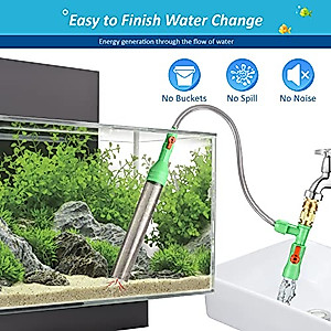 ZZM Fish Tank Cleaning Tools, Aquarium Water Changer Kit, Siphon Fish Tank Vacuum Gravel Cleaner, Universal Water Pump Accessories for Aquarium Quick Water Change (30ft)