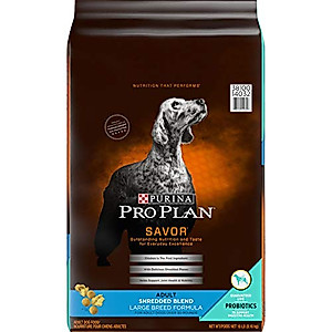 Purina Pro Plan With Probiotics Large Breed Dry Dog Food, Shredded Blend Chicken & Rice Formula - 18 lb. Bag