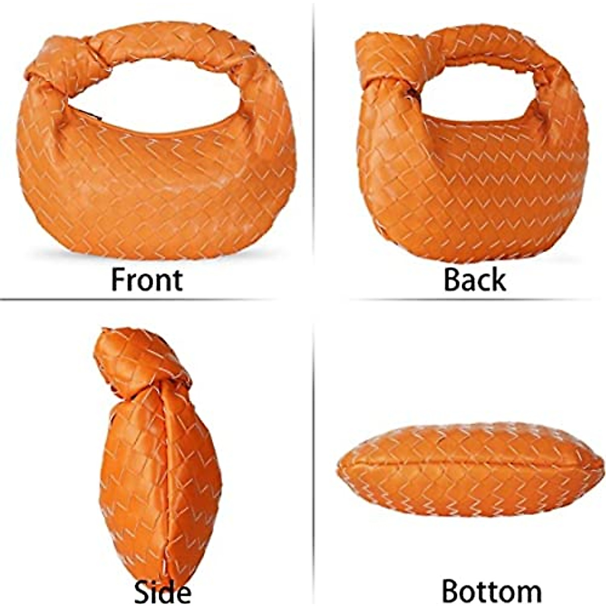 HDHTB Woven Handbag for Women Soft PU Leather Knoted Woven Shoulder Bag Fashion Designer Ladies Hobo Bag (green)