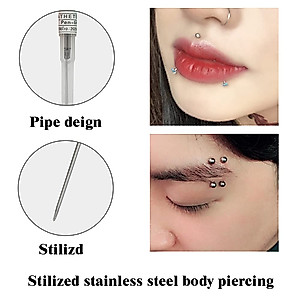 Catheter Piercing Needles - 8pcs Mixed Body Tattoo Piercings Needle 14G 16G 18G 20G, Disposable Piercing Needles Used for Ear Nose Piercings Tattoo Supply