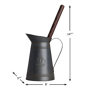 REDECKER Nylon Toilet Brush with Dark Coated Metal Holder, Oiled Thermowood Handle, Replaceable Head, Vintage Design, Made in Germany