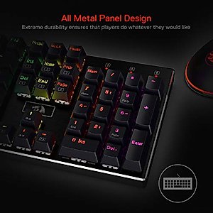 Redragon K556 RGB LED Backlit Wired Mechanical Gaming Keyboard, 104 Keys Hot-Swap Mechanical Keyboard w/Aluminum Base, Upgraded Socket and Noise Absorbing Foams, Soft Tactile Brown Switch