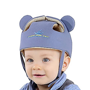ESUPPORT Baby Adjustable Safety Helmet Headguard Protective Harnesses Hat Providing Safer Environment When Learning to Crawl Walk Play (Grey-1)