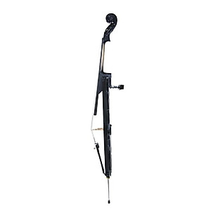 Cecilio 4/4 CECO-1BK Black Metallic Electric Cello with Ebony Fittings in Style 1 (Full Size)