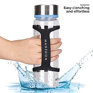 MAGEDON (2 pack) Water Bottle Carrier Grip,Water Handle Grip,Cup Strap, soft band holder strap makes any bottle handheld. For Running Bike, gym or jogging