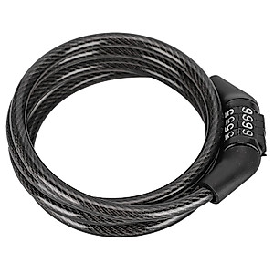 Bike Lock Cable, Security Bike Lock with 4 Digit Combination Bicycle Lock for Outdoor Equipment