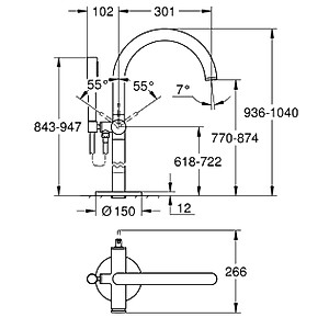 Grohe 32653003 Atrio Single-Lever Floor Mounted Bathtub Faucet, Starlight Chrome