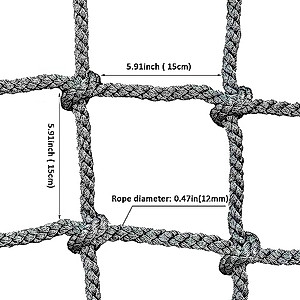 EkiDaz HXRW Rope Net Kids Protective Safety Net Portable Net Rope Climbing Net for Indoor Outdoor Climbing Cargo Net Playground Sets for Backyards (Size : 3 * 6m(9.9 * 18.18ft))