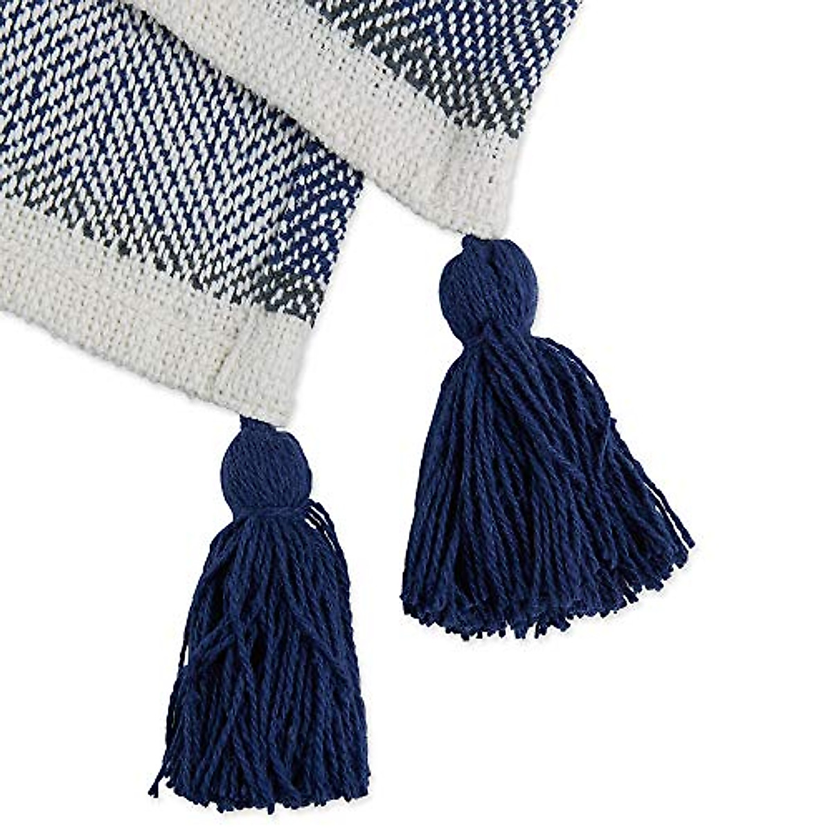DII New Traditional, 2-Tone Chevron Stripe Throw, 50x60, Navy