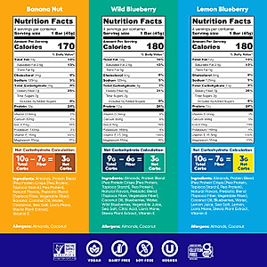 IQBAR Brain and Body Plant Protein Bars - Fruit Lovers Variety - 12 Count, Low Carb, High Fiber, Gluten Free, Vegan Snacks - Low Sugar Keto Bar Pack