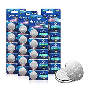 Beidongli CR2025 Battery 3V Lithium Battery Coin Button Cell 20 Pack 【5-Year Warranty】