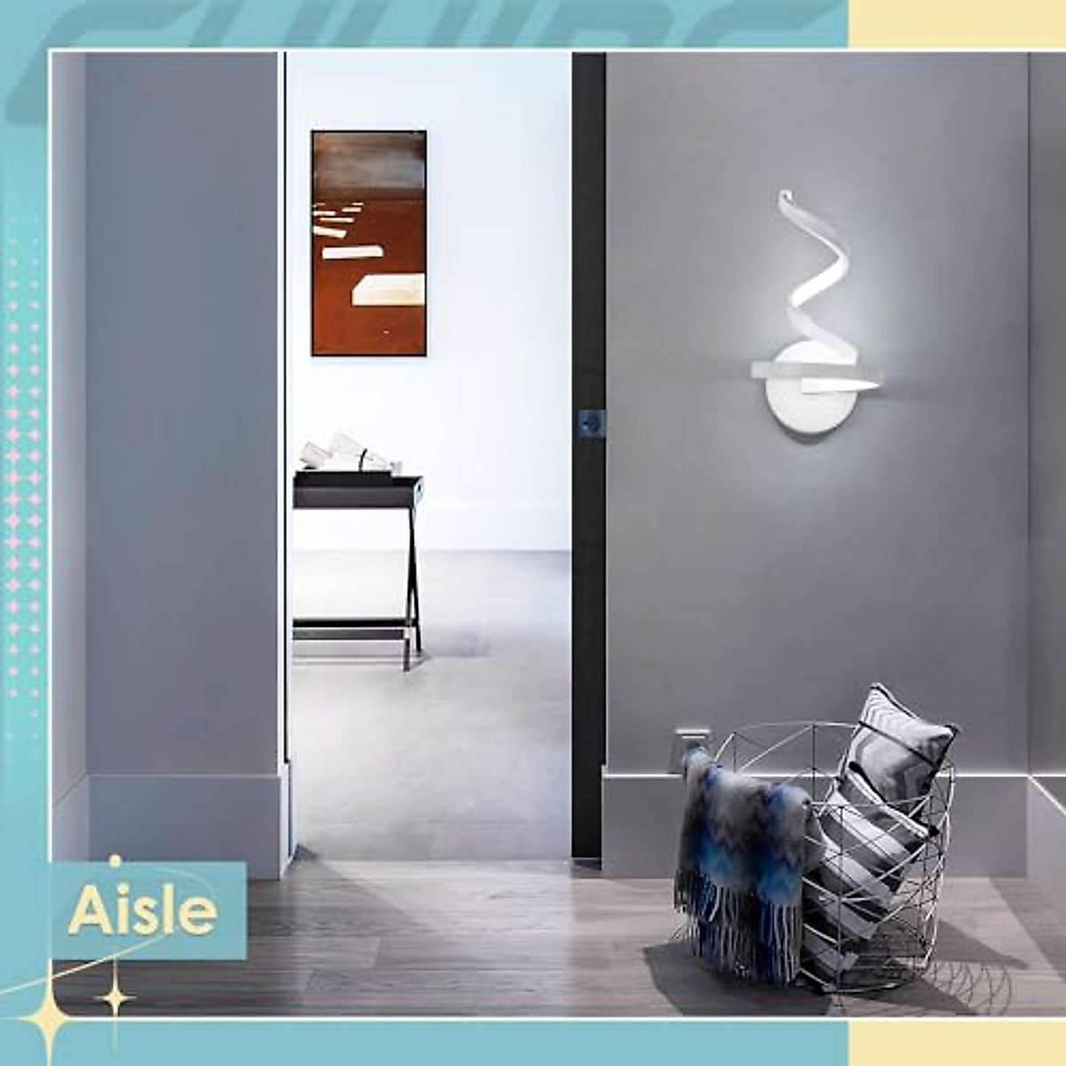 CHYING LED Wall Sconce Modern Spiral Bathroom Wall Light White Wall Lamp 15W Cool White 6500K Indoor Wall Light Fixture for Bedroom Stairs Living Room Hallway