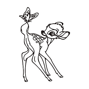 Makeyes Bambi Wall Deer Butterfly Vinyl Sticker Decals for Kids Bedroom Nursery Living Room Interior Decorations Designs Art Mural YMX55 (Black, 39X57CM)