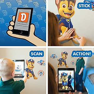 Wall Palz Nickelodeon Paw Patrol Wall Decal - 19" Chase Wall Stickers for Bedroom with 3D Augmented Reality Interaction - Paw Patrol Wall Decor