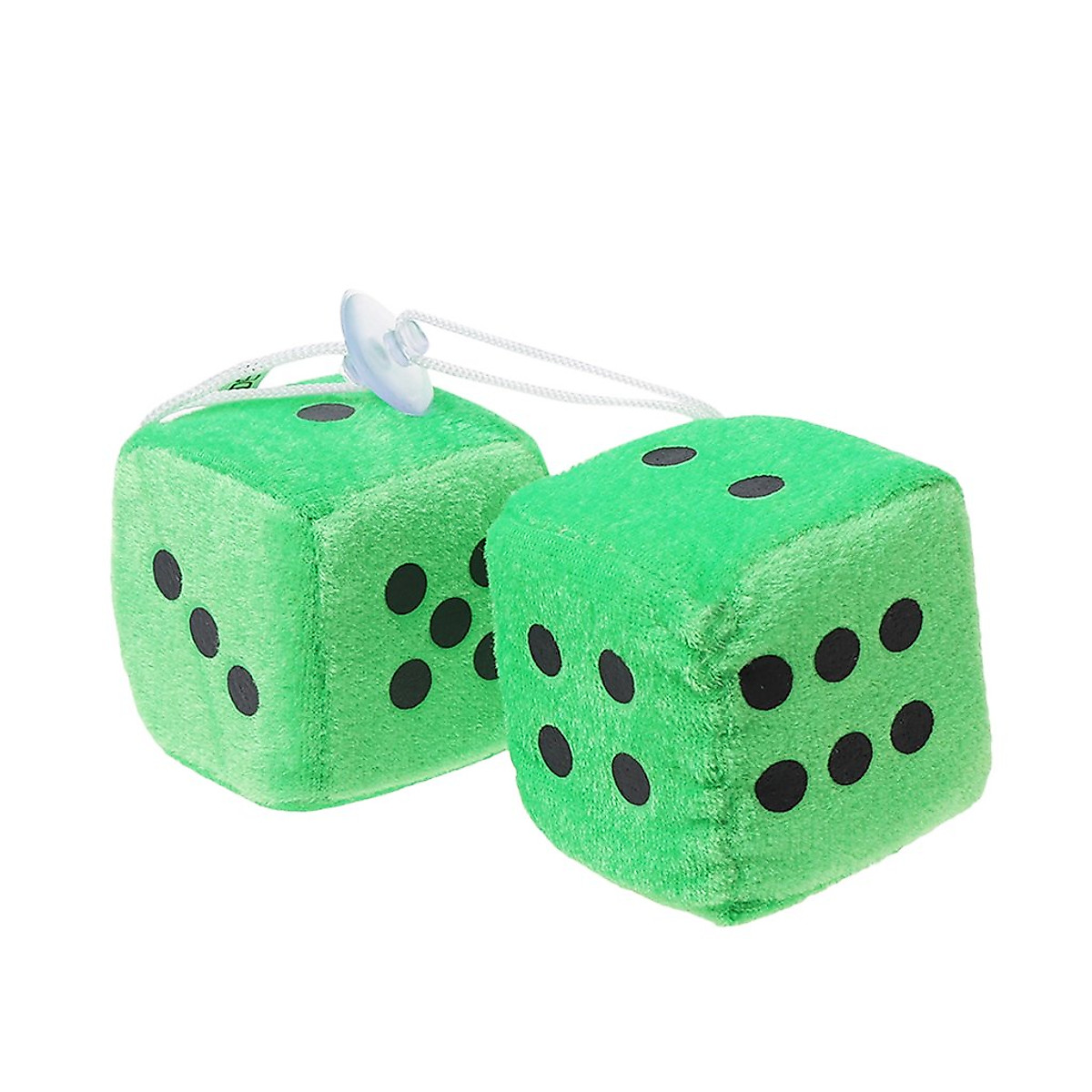 A FEI 1 Pair Fuzzy Dice Dots Rear View Mirror Hanger Decoration Car Styling Accessorie