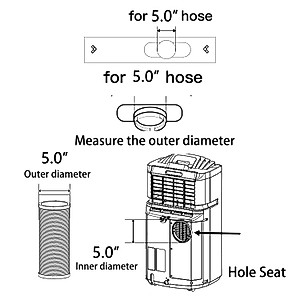 gulrear Sliding Door Air Conditioner Kit,2023 New Upgrade 6 plates Seamless Slot Style Portable Air Conditioner Sliding Door Vent Kit Max Adjustable Length 95 Inch, Suit for 5.1Inch Exhaust Hose