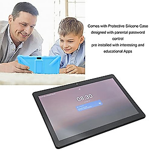 VINGVO Kids Tablet, 10.1 Inch Parental Control Tablet PC Pre Installed App IPS Screen with Silicone Case for Education (US Plug)