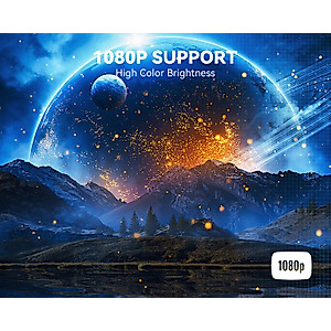 Mini Projector with WiFi and Bluetooth, GooDee Portable Video DLP Projector with Tripod&Bag, Pico 1080P Outdoor Movie Projector, Pocket Rechargeable Battery Short Throw for iPhone/Android/Cookie/Paint