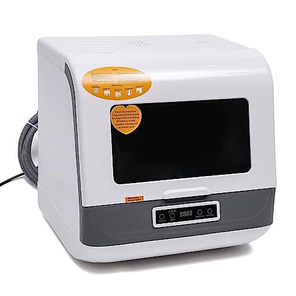 Guaopom Countertop Dishwasher, Automatic Dishwasher, Mini Dishwasher With 3 Washing Programs And Air-Dry Functio 75°C Hot Air Drying Portable Automatic Dishwasher for Apartment, Dorm Room