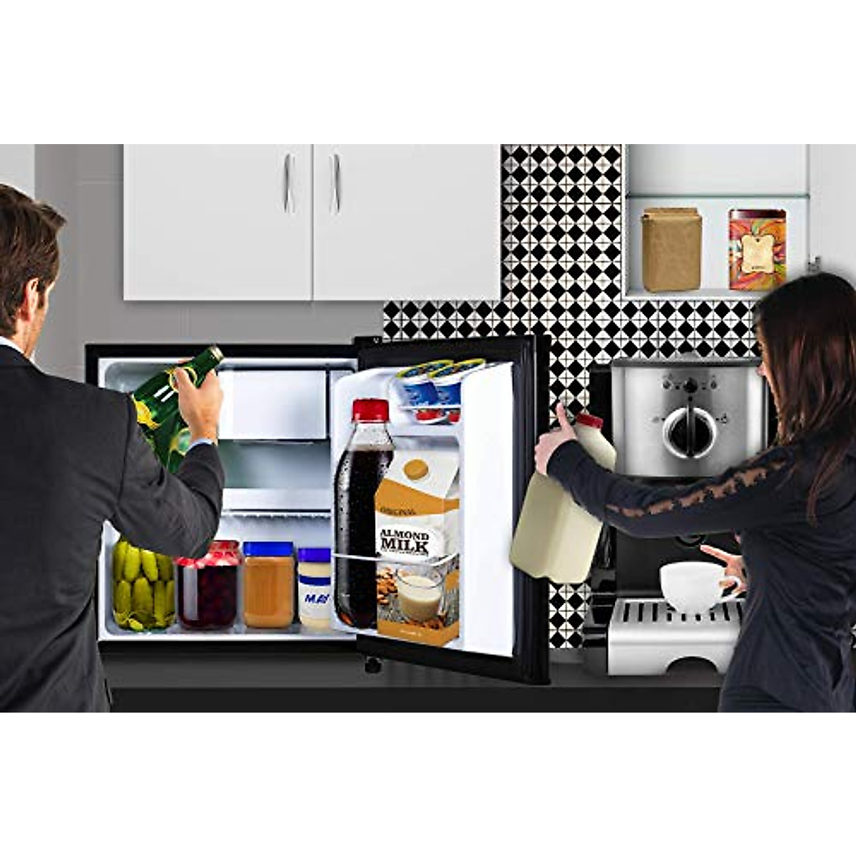 Impecca 1.7 Cu. Ft. Compact Refrigerator with Freezer and Reversible Single Door (Black)