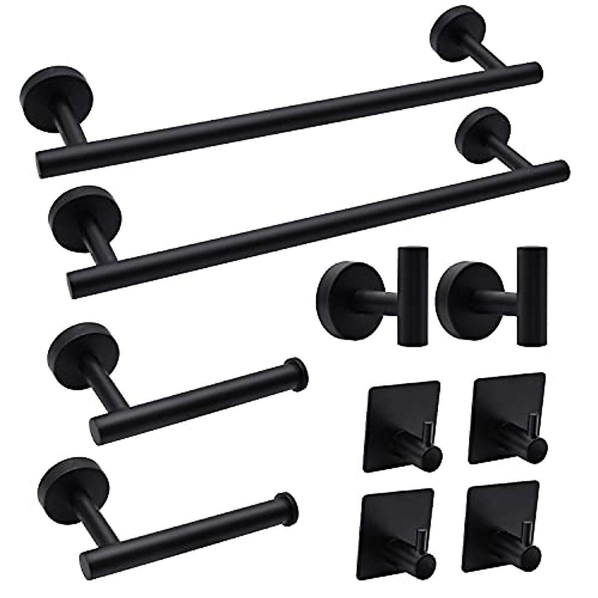 Bathroom Hardware Set, 5/10/20pcs Black/Brushed Nickel/Brushed Gold Stainless Steel Bathroom Hardware Set, Bathroom Accessories Kit Including 16" Hand Towel Bar, Toilet Paper Holder, Robe Towel Hooks