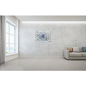 SYGALLERIER Floral Canvas Wall Art with Textured Modern Abstract White Flower Paintings Aesthetic Pictures Artwork for Living Room Bedroom Bathroom Decor