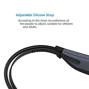 Wireless Bluetooth Headphones, Bone Conduction Headphones Compatible with Android iPhone, Waterproof Open Ear Earphones Swimming Headset Underwater Hi-Fi Stereo Sound for Gym Running, Grey
