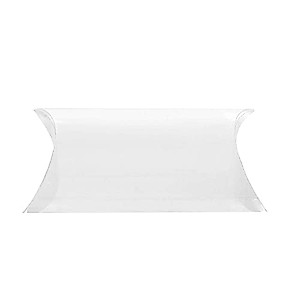 Ezek 20pcs Clear Pillow Gift Boxes 5 x 4.1 x 1.6 inches Transparent Container for Present Ornaments Jewelry Accessories Flowers Christmas Wedding Birthday Party Baby Shower Favors.
