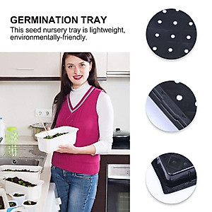 Cabilock 5Pcs Tray Plant Starter Tray Plastic Plants Garden Propagator Tray Plastic Propagation Tray Plastic Growing Tray Plastic Pallet Plastic Germination Tray Dome Sprout Plate