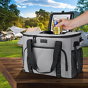 BALEINE Extra Large Soft Cooler Bag, Portable Leakproof Cooler, 40/60 Cans Volume for Beach, Camping, Kayaking, Travel, and Road Trips (9.5 Gallon, Black)