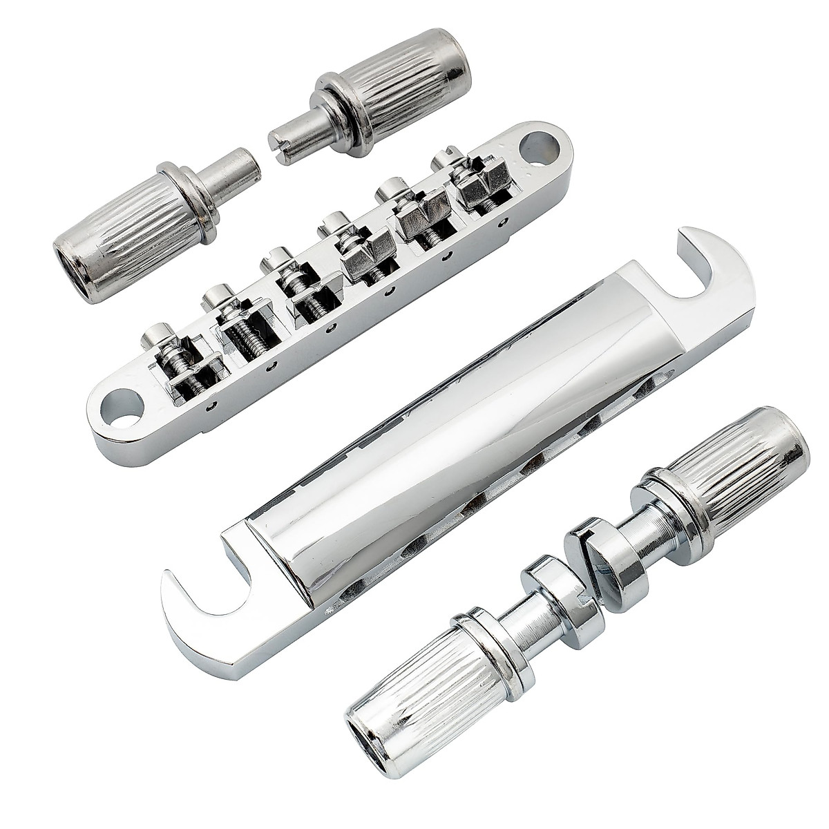 Musiclily Guitar Tune-O-Matic Bridge and Stop Bar Tailpiece with Anchors and Studs Set for Epiphone Les Paul LP SG Style 6 String Electric Guitar,Chrome