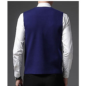 TEMKIN Men's Plaid Collarless Vest Single Breasted Casual Cardigan Vest Menswear (Color : Styles-6, Size : XXL)