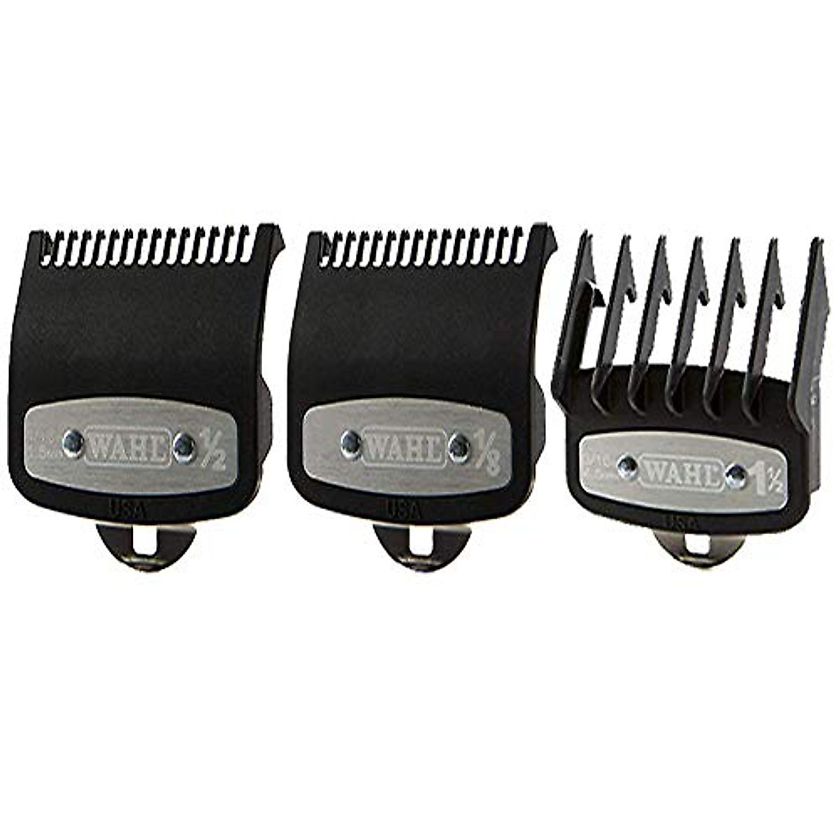 Wahl Professional Premium Cutting Guide With Metal Secure Clip: #1/2", 1", 1 1/2". Combo set #3354-1000, 1100, 1300 Fits All Wahl Clippers/Trimmers