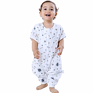 Sincere Muslin Original Cotton Baby boy Girl Sleep Sack with Sleeves Grown Sleep Bag Summer Wearable Blankets 3-4Ymonths Star/L