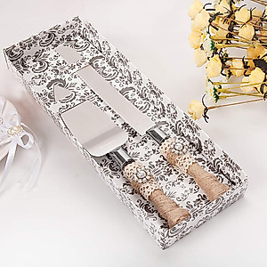 TRUE LOVE GIFT Wedding Cake Knife and Server Set Bride and Groom 2-Piece Dessert Set, Party, Wedding, Anniversary or Celebration