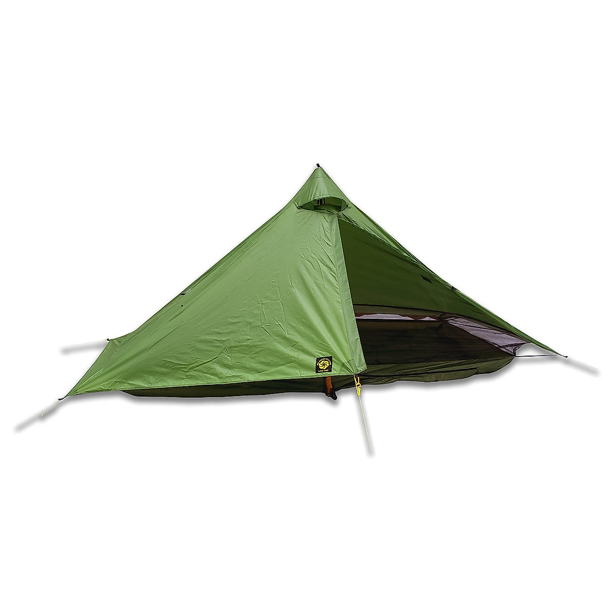 Six Moon Designs Lunar Solo Green 1 Person Ultralight Tent. 26 oz. Backpacking Tent. 100% Silicone Coated Polyester Material for Reduced Fabric Stretch & Volume. Trekking Pole Setup.