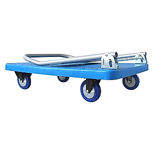 Folding Cart with Wheels, Push Cart Hand Trucks Utility Carts Service Carts Platform Trucks, Foldable Heavy Duty Trolley (Color : 100X60CM)