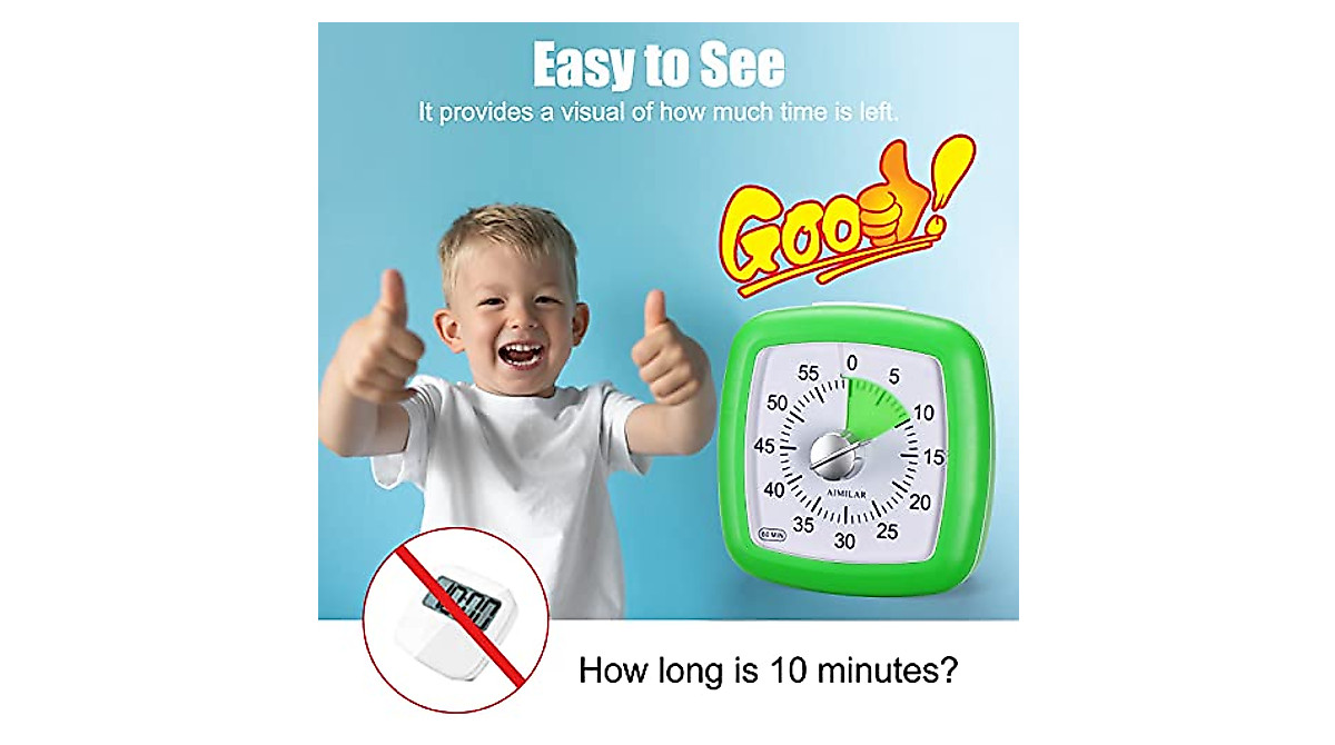 AIMILAR Visual Countdown Timer for Kids and Adults - 60 Min Silent Timer