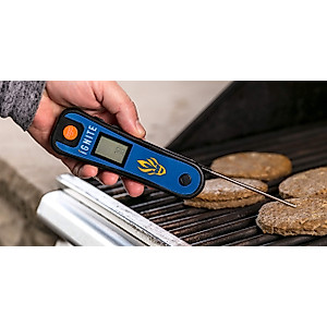 Ignite Instant Read Thermometer - Push Button FLIP-Out Design- Digital Thermometer for Kitchen, Outdoor Cooking, BBQ, and Grill!