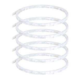 Bnineteenteam 5Pcs Guitar Binding Purfling,6mm Width Celluloid White Pearl Guitar Binding Purfling for Acoustic Guitar Classical Guitars Performance Accessory