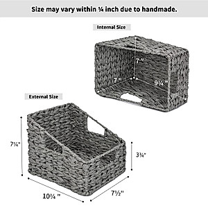GRANNY SAYS Bundle of 3-Pack Wicker Baskets for Storage & 2-Pack Wicker Shelf Baskets