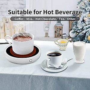 Coffee Mug Warmer, Electric Beverage Warmers for Office Home Desk Use, Smart Cup Warmer Thermostat Coaster for Hot Coffee Tea Espresso Milk