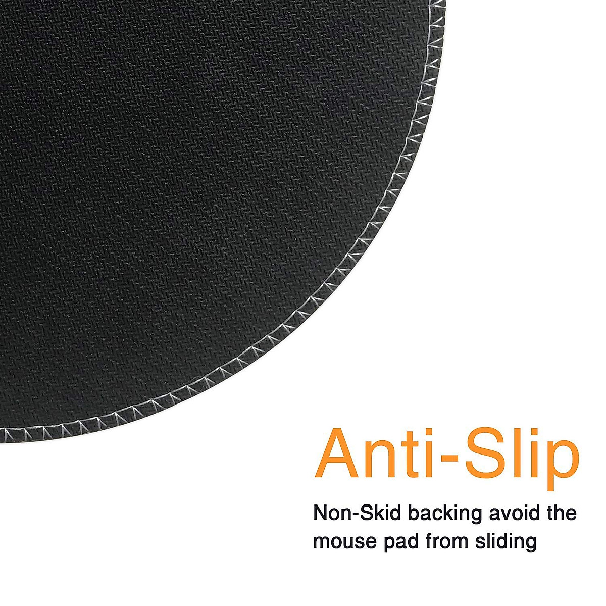 BYBART Black White Marble Stripe, Round Non-Slip Rubber, Office Accessories Desk Decor Mouse Pads for Computers Laptop