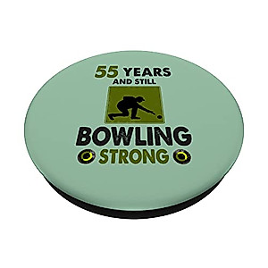 Lawn Bowls 55th Birthday Idea For Men & Funny Lawn Bowling PopSockets Swappable PopGrip