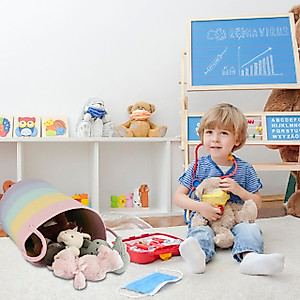 XUANGUO Rope Laundry Basket Hamper for Kids Girl Woven Storage Basket for Living Room Bedroom Boho Tall Baskets for Blanket Toys Pillow Towels Baby Nursery Hamper Bin rainbow