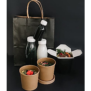 Kraft Paper Bags 100Pcs 8x4.75x10 Inches Medium Paper Handle Gift Bags,Party Favor Bags Shopping Reatial Bags Christmas Kraft Bags Black Paper Bags Bulk 100% Recyclable Paper
