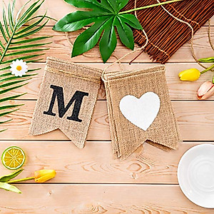 2 Pieces Bride to Be Banner Bride Sign Burlap Banner Bridal Shower Decorations Rustic Bunting Garland for Party Decorations Supplies (Black, White)