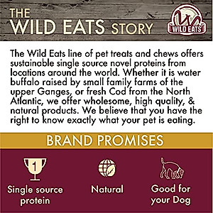 Wild Eats Water Buffalo All Natural Ear Dog Chews, Dog Treats & Dog Snacks - 20 Piece Value Pack (Grain Free Dog Treats - Great Alternative to Pig Ears, Cow Ears, Dog Bones & Rawhides for Dogs)